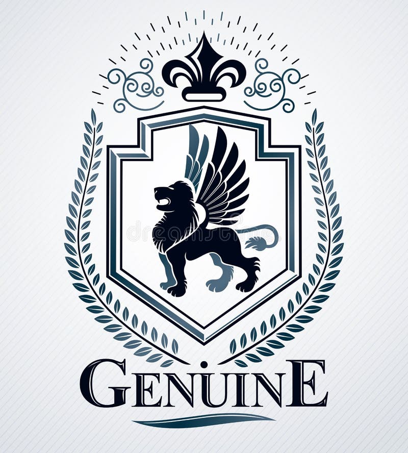 Luxury Heraldic Vector Emblem Template. Vector Blazon Stock Vector ...