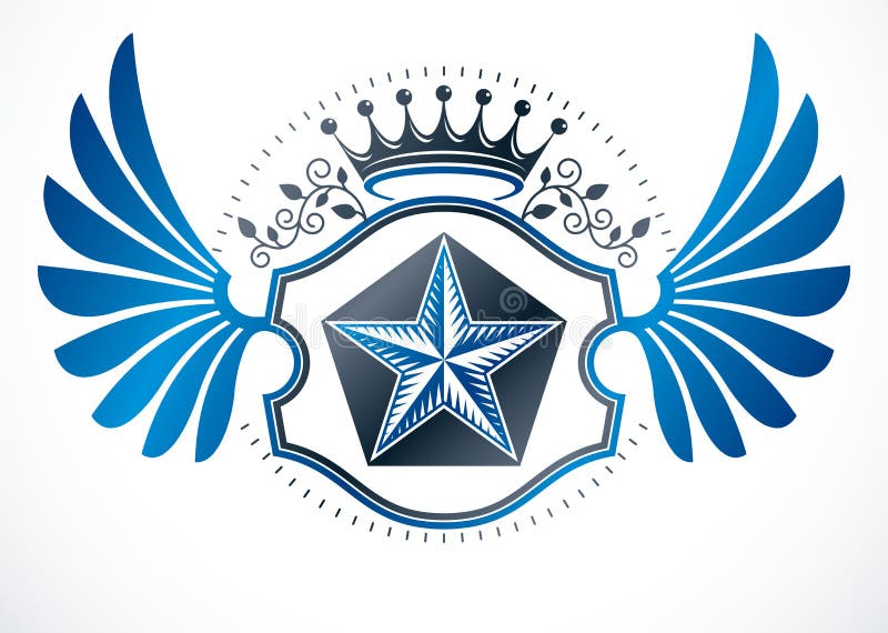 Luxury Heraldic Vector Emblem Template. Vector Blazon Composed U Stock ...