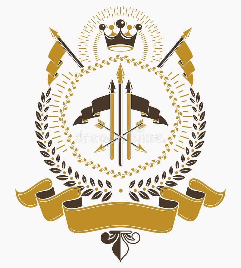 Luxury Heraldic Vector Emblem Template. Vector Blazon. Stock Vector ...