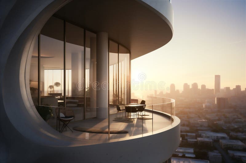 Luxury High Rise with Parametric Exterior Design. Generative AI. Stock ...