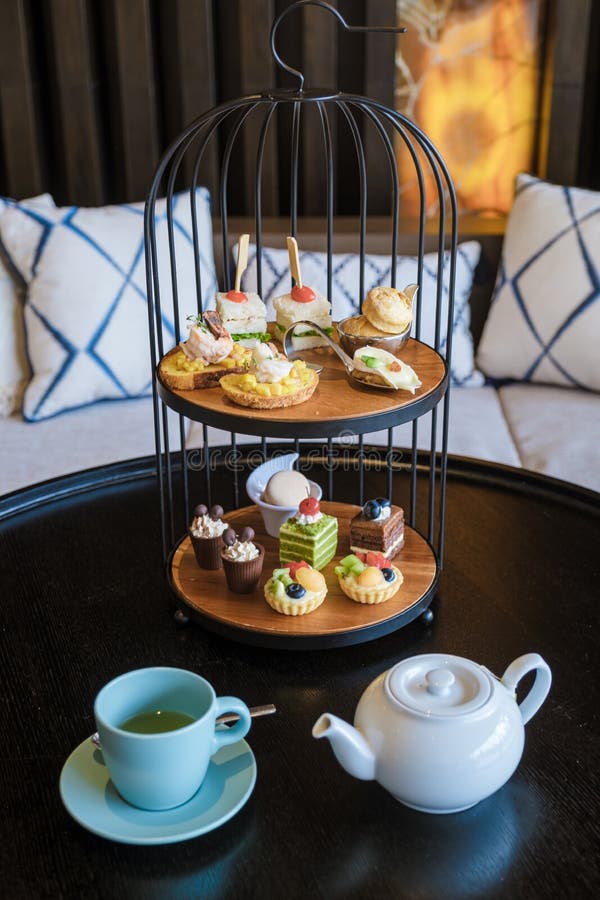 Luxury High Tea with Snack and Tea in a Luxury Hotel Stock Photo ...