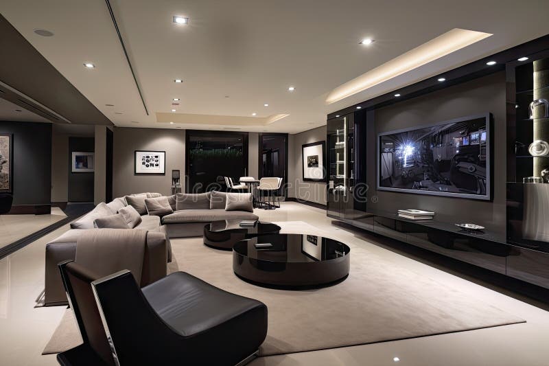 Luxury Home with Cutting-edge Entertainment System and Sleek, Modern ...