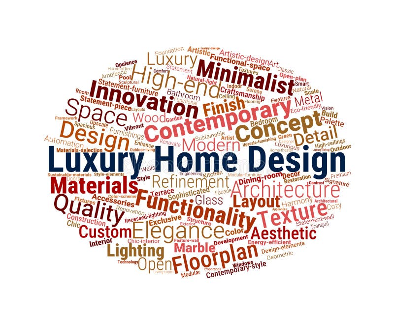 Luxury Home Design Word Cloud Stock Illustration - Illustration of ...