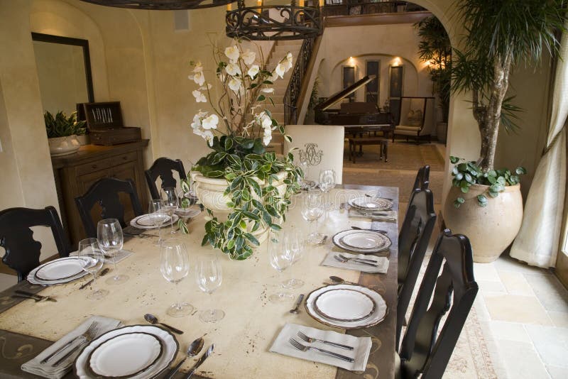 Luxury home dining room. stock image. Image of decor, dining - 4685587