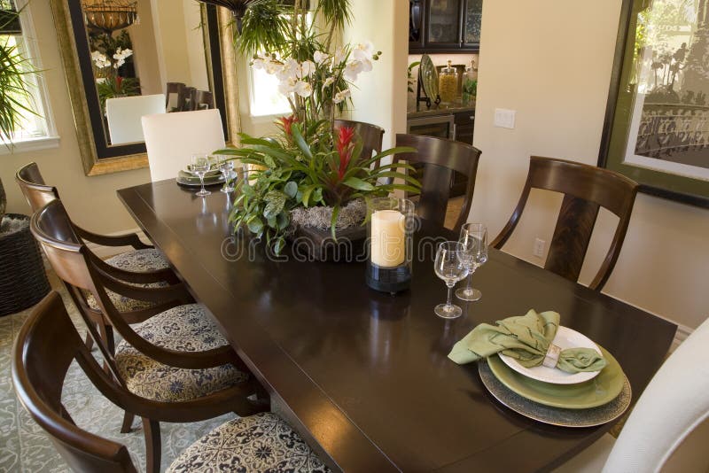 Luxury home dining room. stock photo. Image of inside - 5106652