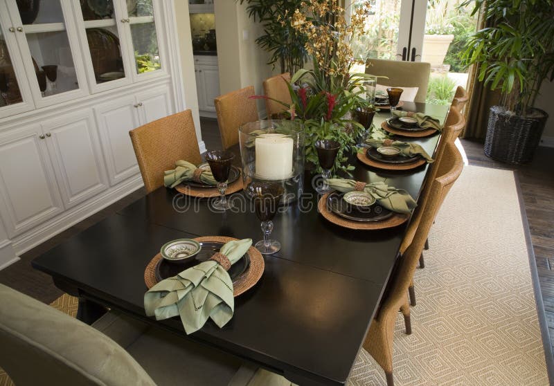 Luxury home dining room. stock image. Image of estate - 5480645