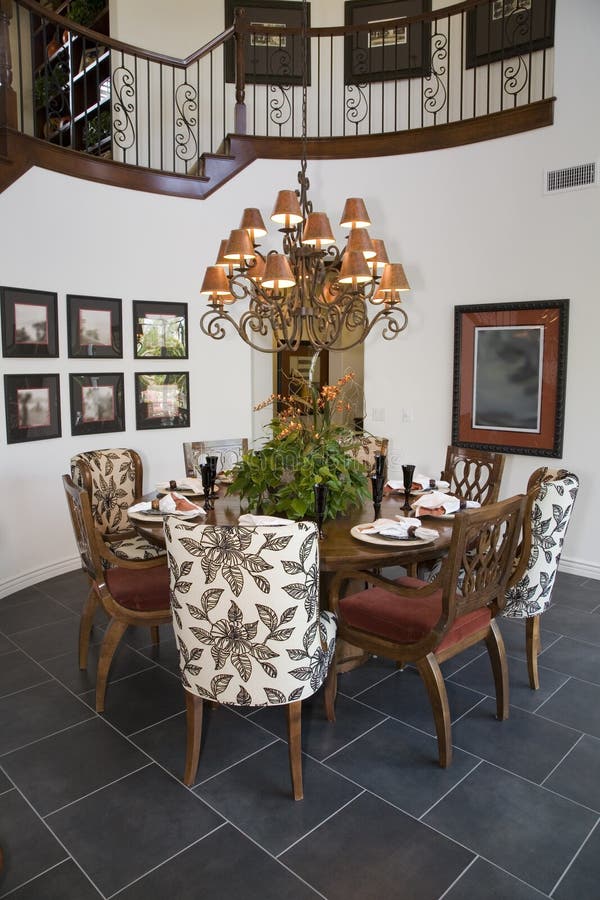 Luxury home dining room. stock image. Image of model, centerpiece - 6211325