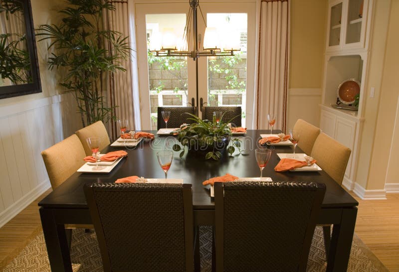 Luxury home dining table. stock photo. Image of luxury - 4484560