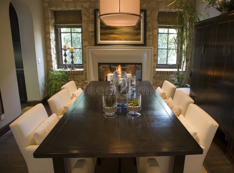 Luxury home dining table. stock image. Image of estate - 4653927