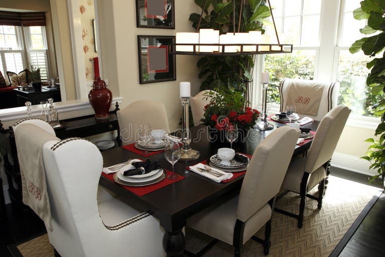 Luxury home dining table stock image. Image of real, designer - 9795769