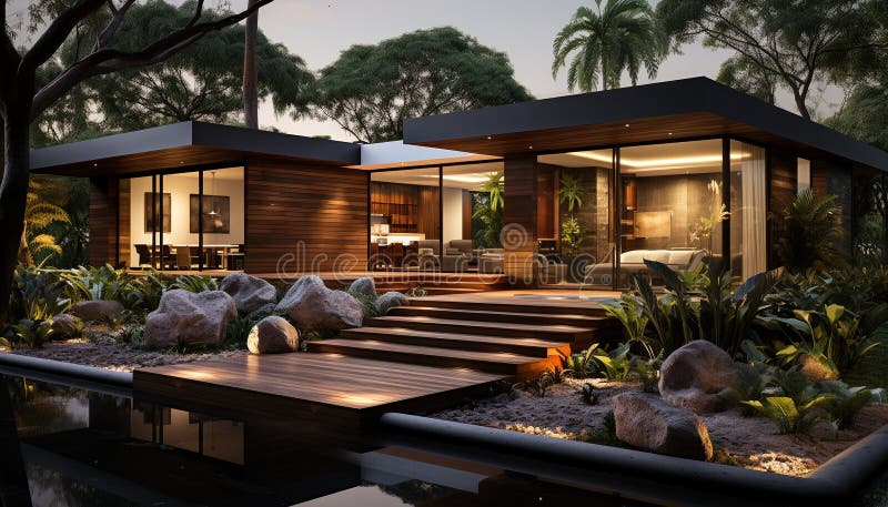 Luxury Home in the Morning House in the Jungle House in the Garden ...