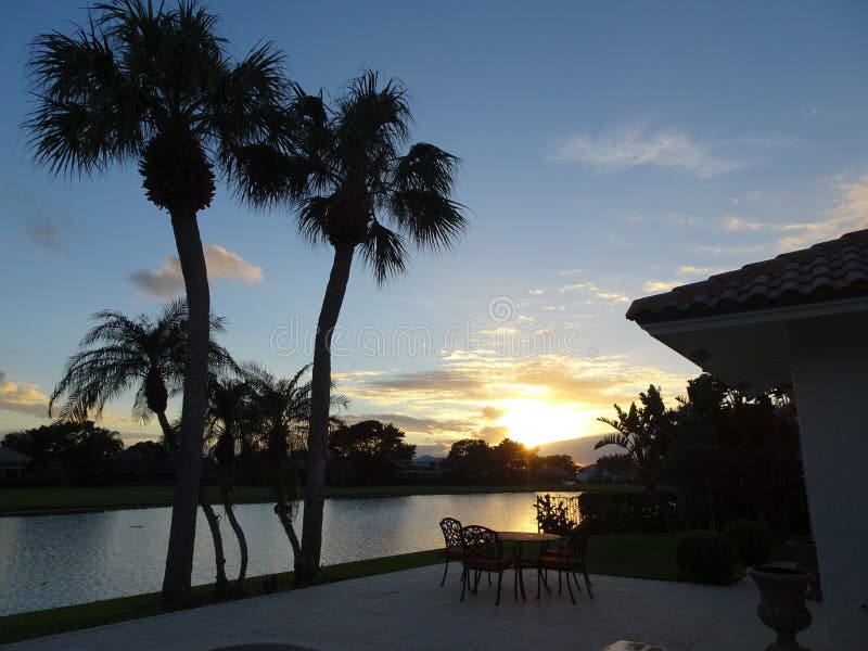 Luxury Home with Pool at Sunset Stock Image - Image of landscaped, dusk ...