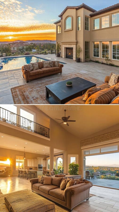 Luxury Home Showcases Sunset Views with Pool and Open Living Spaces ...