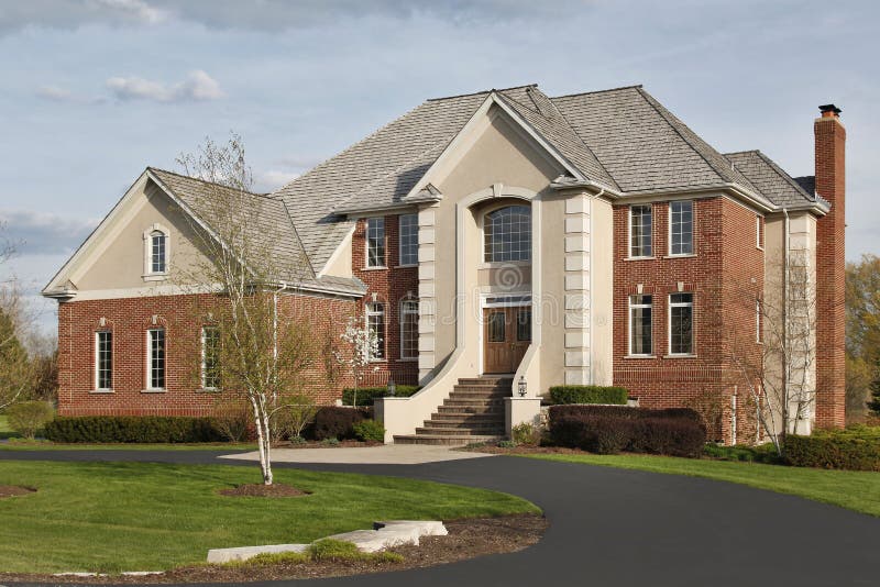 Luxury home in spring stock photo. Image of living, detached - 9279506