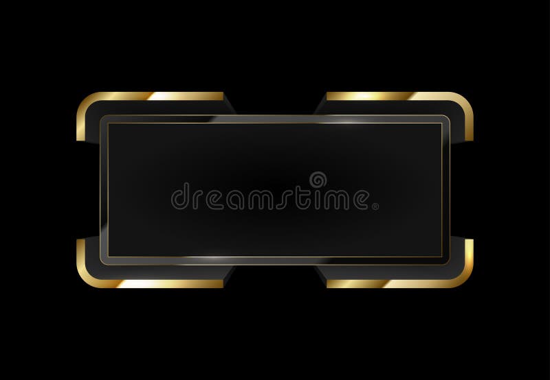Luxury Horizontal 3d Black Message Screen Frame. Text Quote Rectangle Frame Stock Vector ...