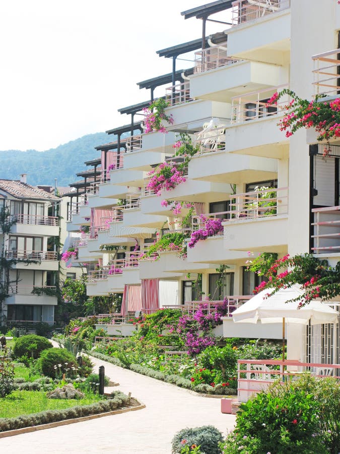 Luxury hotel building stock photo. Image of flowering - 19361646
