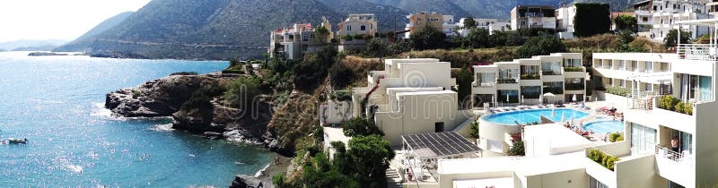 Luxury Hotel Building Balcony and Terrace Greece Stock Image - Image of ...