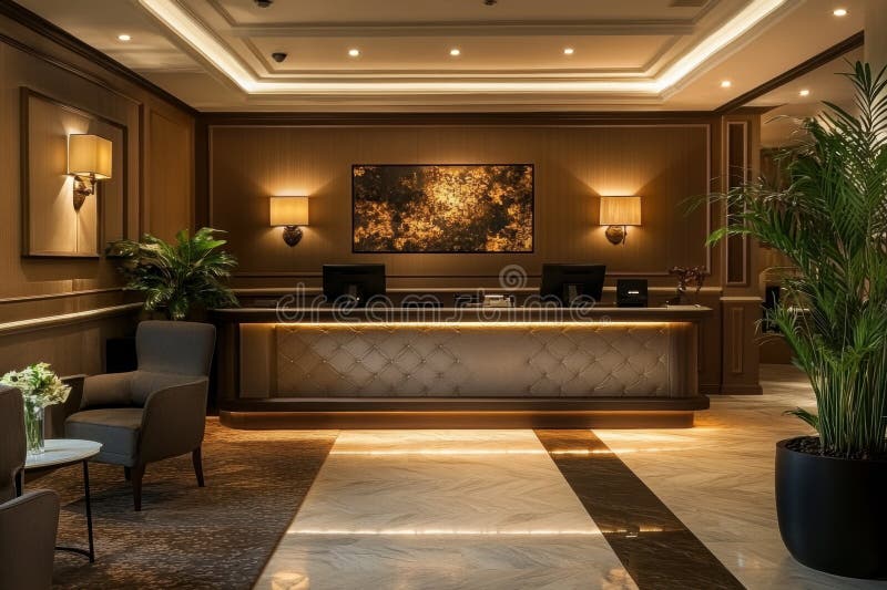 Luxury Hotel Design, Chic Hotel Reception Area Designed with Elegance ...