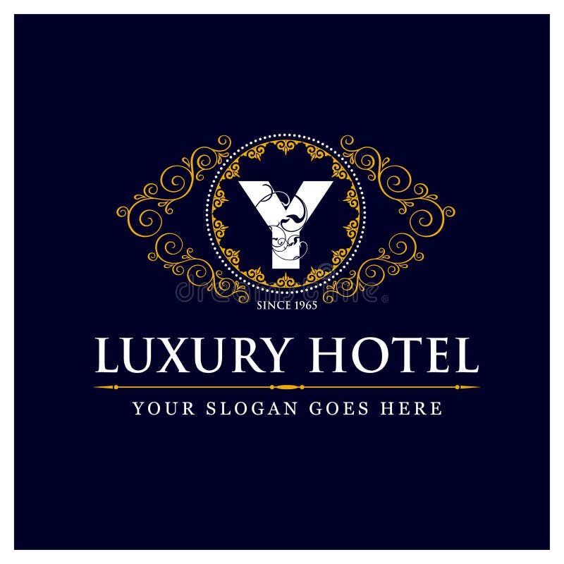 Luxury Hotel Design with Logo and Typography Vector Stock Vector ...