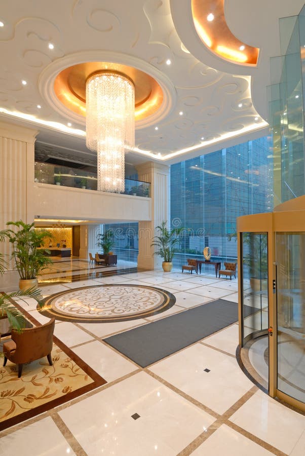 Luxury hotel lobby stock image. Image of indoor, crystal - 7294983