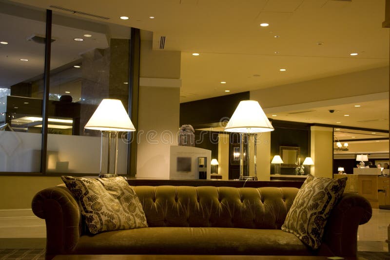 Luxury hotel lobby stock photo. Image of sofa, lighting - 31771052