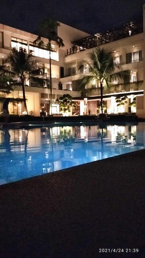 Luxury Hotel in the night stock image. Image of luxury - 221628931