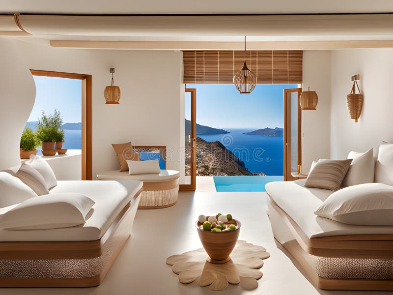 Luxury Hotel with a Pool View from Above, 3d Render Stock Illustration ...