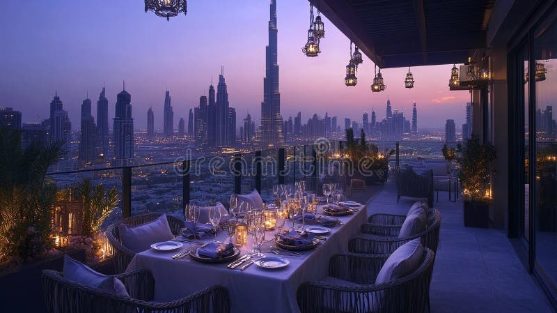 A Luxury Hotel Rooftop Dinner with Private Seating and a Stunning View ...
