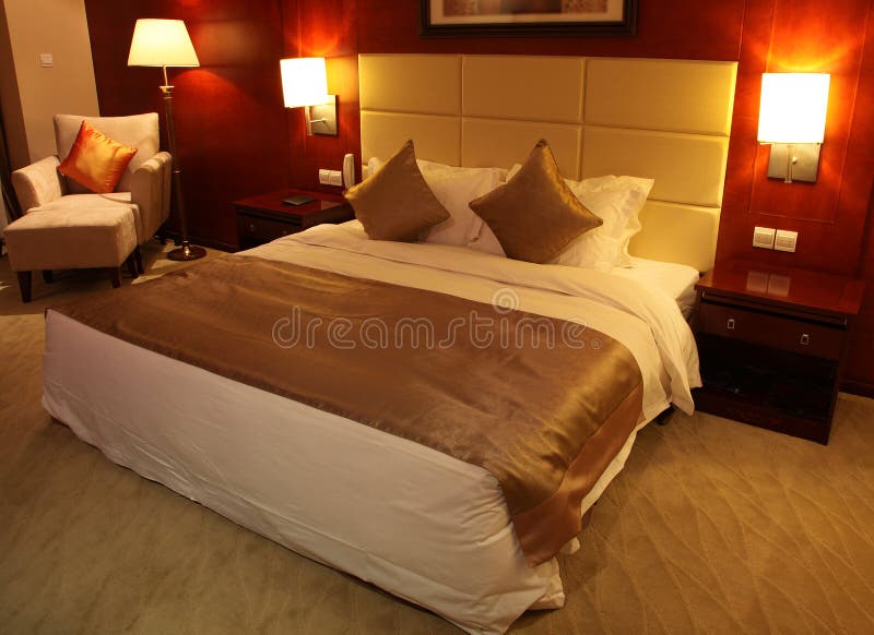 Luxury hotel room at night stock image. Image of motel - 14561327