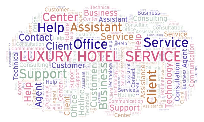 Luxury Hotel Service Word Cloud Stock Illustration - Illustration of ...