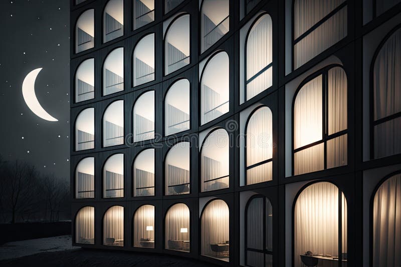 Luxury Hotel with Windows Featuring Sleek and Minimalist Aluminium ...