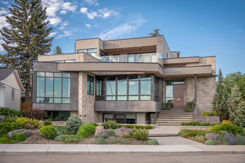 Luxury house, Calgary stock image. Image of facade, house - 73175927