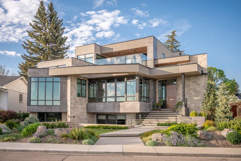 Luxury house, Calgary stock image. Image of facade, house - 73175927