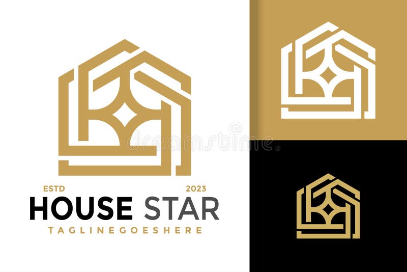 Luxury House Star Logo Logos Design Element Stock Vector Illustration ...