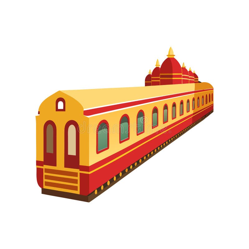 Luxury India Train: Palace on Wheels Vector Illustration Stock Image ...