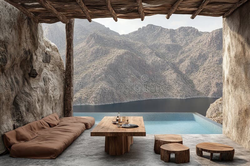 Luxury Infinity Pool with Mountain View, Outdoor Seating Area, and ...