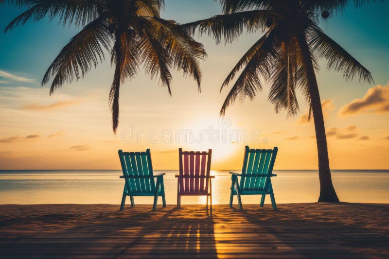 Luxury Infinity Pool by the Ocean at Sunset with Palm Trees Perfect ...