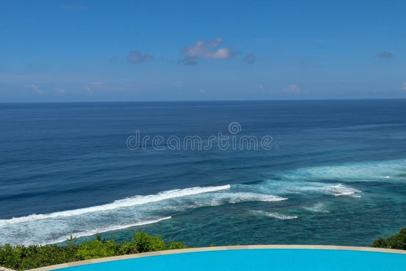 Luxury Infinity Pool with Sea Views and Palm Trees. Bali, Indonesia ...