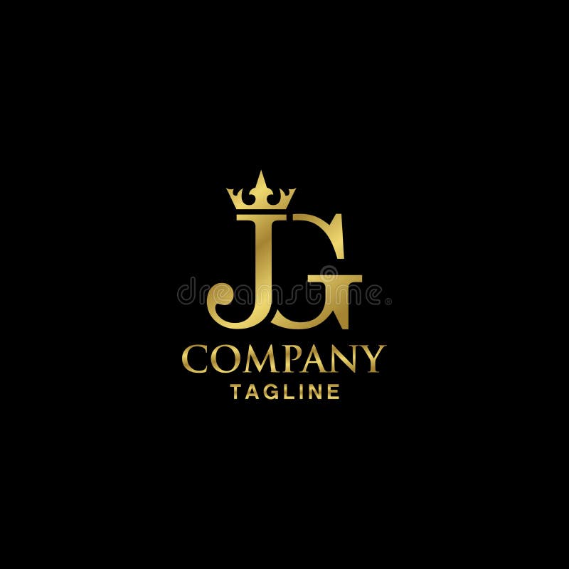 Creative and Modern Luxury INITIAL JG with Crown Logo Design Template ...