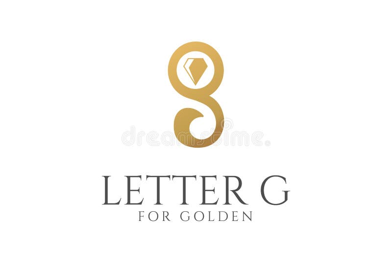 Luxury Initial Letter G for Gold Gem Stone Boutique Store Logo Stock ...