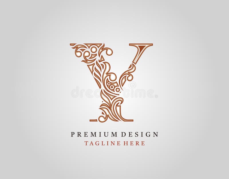 Luxury Initial Y Letter Logo Icon, Elegant Floral Ornament Monogram ...