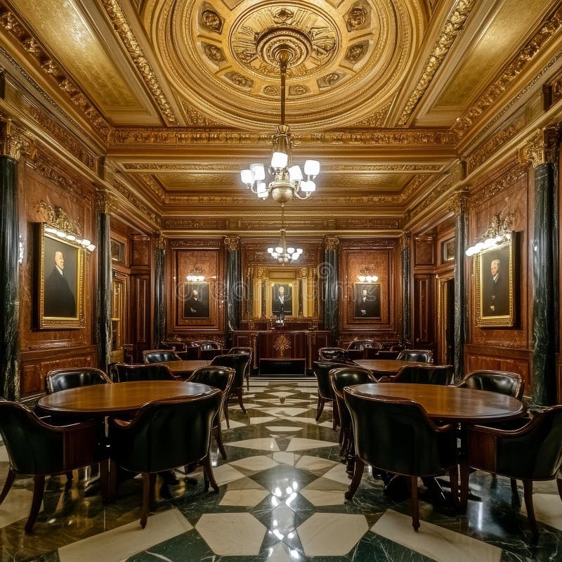 Luxury Interior of a Classic Baroque Style. 3d Rendering Stock ...