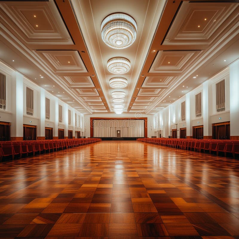 Luxury Interior of the Conference Hall. 3D Rendering Stock Illustration ...
