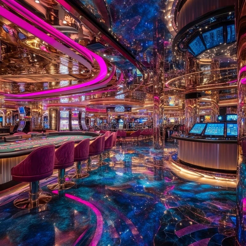 Luxury Interior of a Cruise Ship. 3d Render Stock Illustration ...
