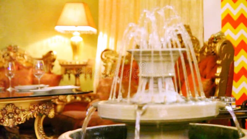 Luxury Interior Design Supplements Fountain in Stock Footage - Video of ...