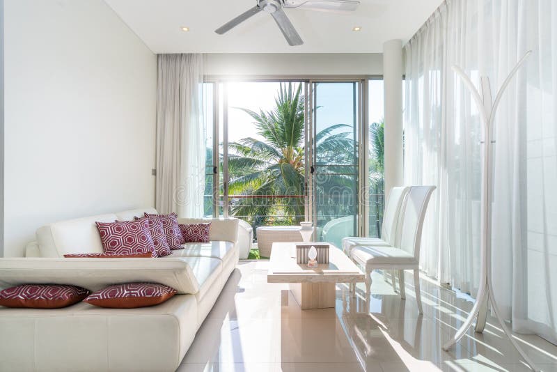 Luxury Interior Living Room with White Space Stock Photo - Image of ...