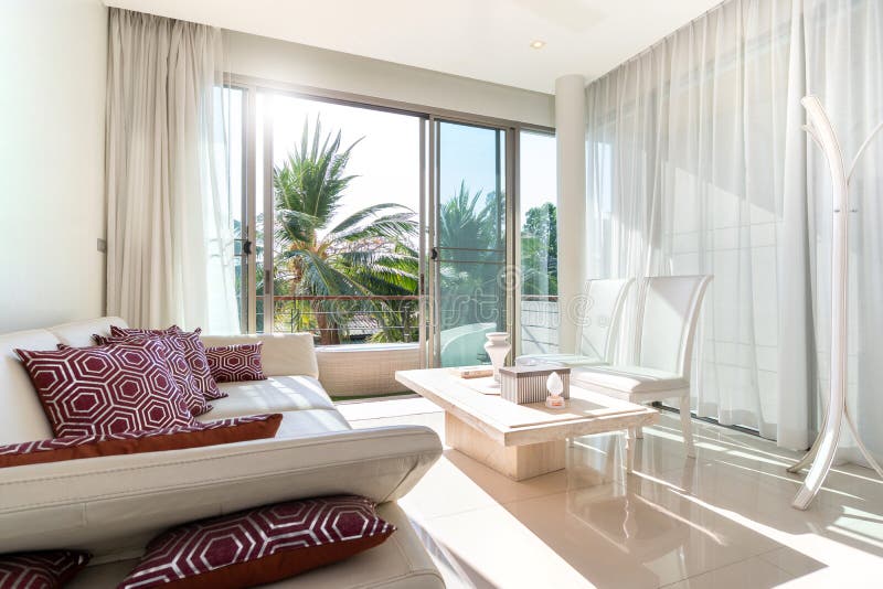 Luxury Interior Living Room with White Space Stock Photo - Image of ...