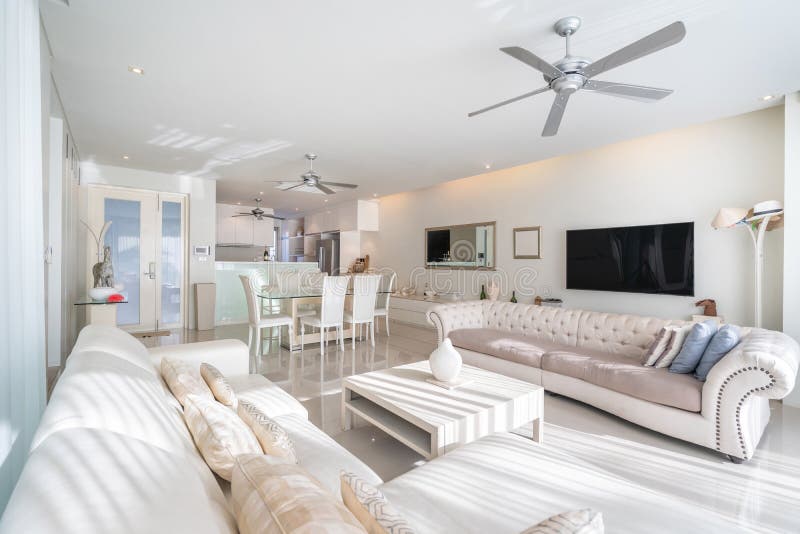 Luxury Interior Living Room with White Space Stock Photo - Image of ...