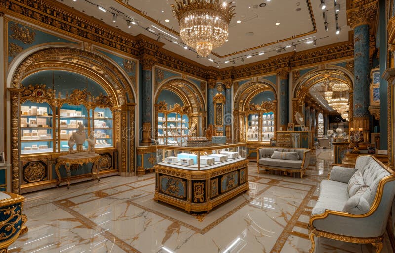 Luxury Interior of the Shop. Branded Goods on Display in Stores Stock ...