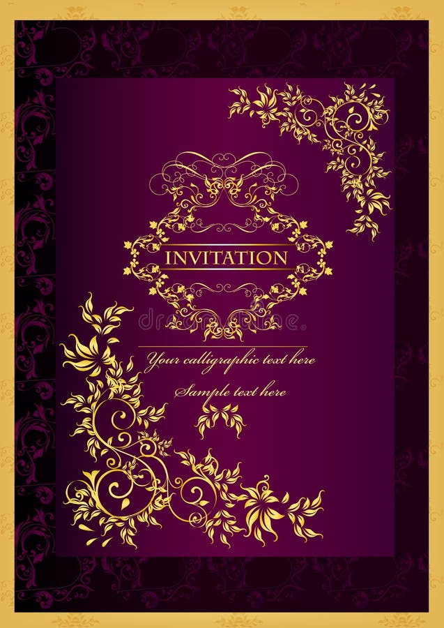 Invitation Background with Ornamental Border Stock Vector ...